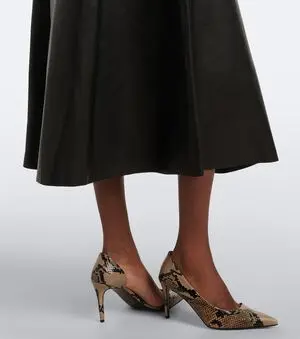 Nour Hammour Lenley Leather Skirt