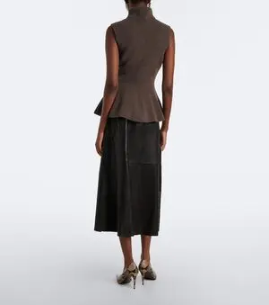 Nour Hammour Lenley Leather Skirt