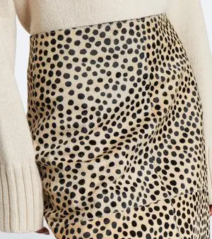 RÓHE Cheetah-print Calf Hair Pencil Skirt