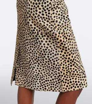 RÓHE Cheetah-print Calf Hair Pencil Skirt