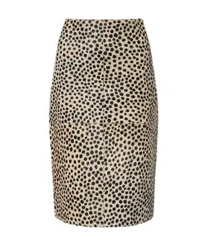 RÓHE Cheetah-print Calf Hair Pencil Skirt - Beige