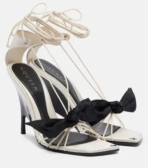 Alexander McQueen Koko Bow-detail Wedge Sandals - White