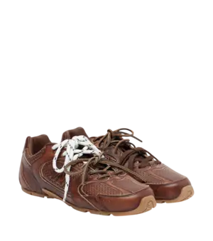 Miu Miu X New Balance 530 Sl Leather Sneakers - Brown