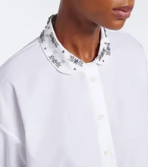 Prada Crystal-embellished Poplin Shirt