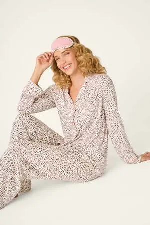 PJ Salvage Personalized Modal Dreams Leopard Print 3-piece Pajama Set