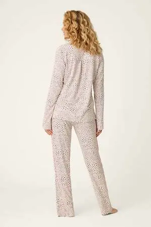 PJ Salvage Personalized Modal Dreams Leopard Print 3-piece Pajama Set
