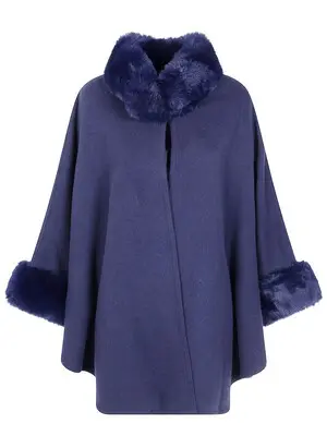 TWINSET Coat With Fur Trim "poncho"