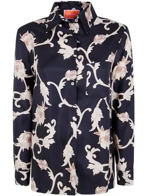 La DoubleJ Silk Floral Print Shirt