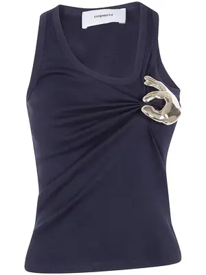 Coperni Top With Brooch "emoji - Black