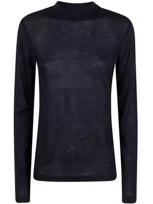 Filippa K Lyocell Cashmere Mock Neck Top - Black