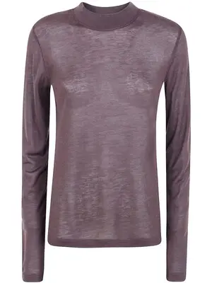 Filippa K Lyocell Cashmere Mock Neck Top - Brown