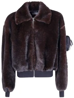 Coperni Jacket Faux Fur "bomber - Brown
