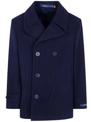 Polo Ralph Lauren Coat Single Breasted "polo Peacoat - Blue
