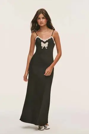 LoveShackFancy Tween Seera Lace Bow Maxi Dress
