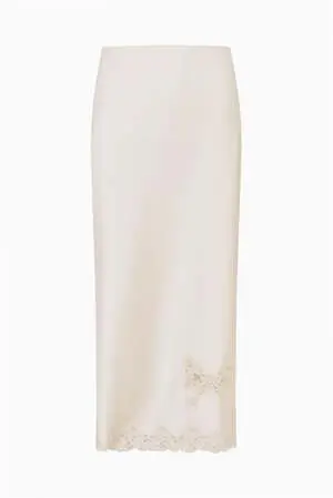 LoveShackFancy Avelaine Crepe Maxi Skirt - Black