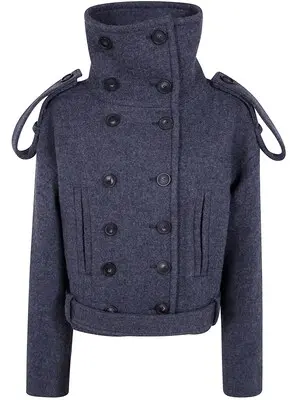 Seven For All Mankind Double Breasted High Neck Coat