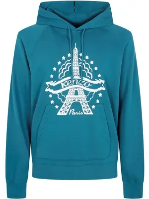 Kenzo Sweatshirt Classic Hoodie "eiffel Tower Design - Green