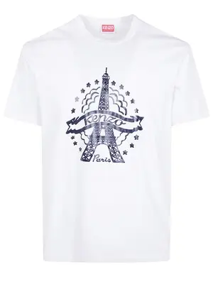 Kenzo T-shirt Graphic "eiffel Tower - White