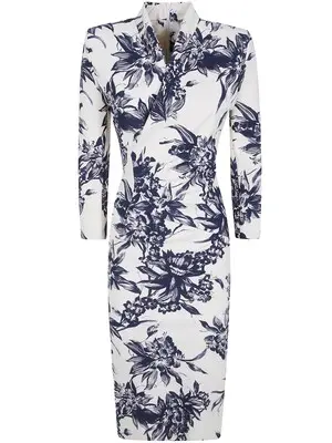Chiara Boni La Petite Robe Demei Floral Print Dress - White