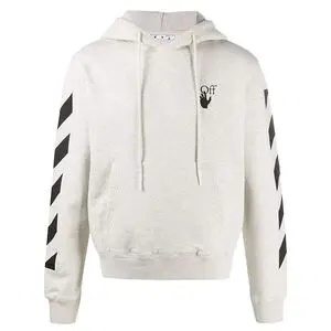 Off-White Diagonal Stripes Hoodie - Grey