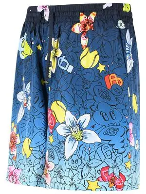 Casablanca Collage D'icones' Silk Shorts