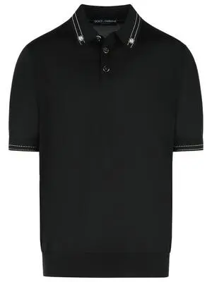 DOLCE & GABBANA Dolce & Gabbana Black Silk Polo Shirt Men