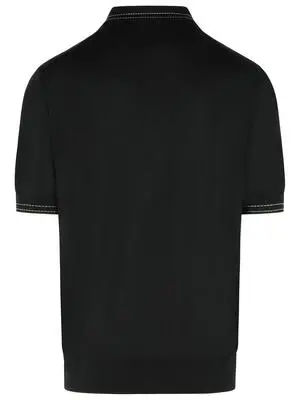 Dolce & Gabbana Silk Polo Shirt - Black