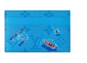 LOUIS VUITTON Monogram Heritage Double Card Holder - Blue Lagoon