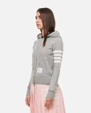 Thom Browne Classic Loopback 4-bar Zip Hoodie