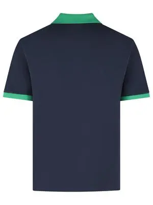 Versace Dark Navy Cotton Polo Shirt - Blue