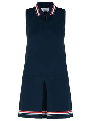 Thom Browne Tennis' Dress In Navy Viscose Blend - Blue