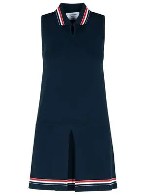 Thom Browne Tennis' Dress In Navy Viscose Blend - Blue