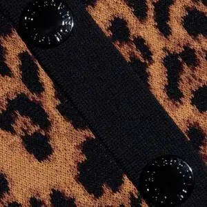 L'Agence Osiris Jacquard Cardigan - Tan Multi Javan Leopard