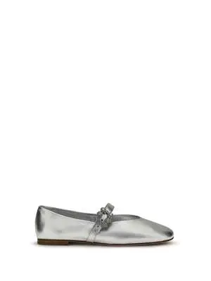 ROGER VIVIER Efflorescence Leather Ballerinas - Silver