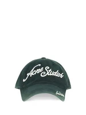 Acne Studios Logo Baseball Cap - Green