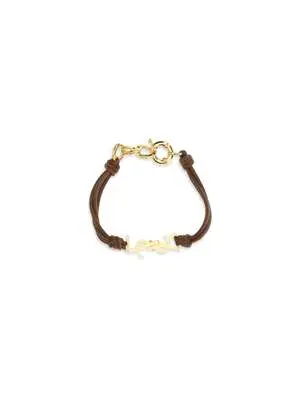 Saint Laurent Leather Cassandre Multi-wrap Bracelet - Green