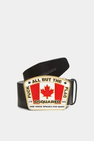 Dsquared2 Canadian Flag Plaque Belt - Black