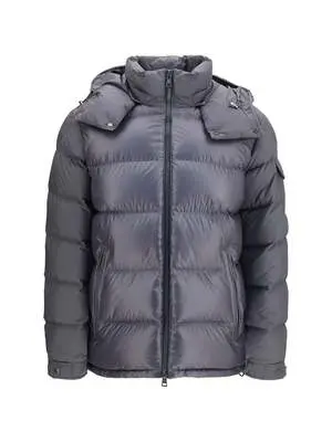 Moncler Maya Short Padded Hooded Jacket - Gray