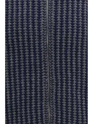 Versace Intarsia Wool Knit Zip Cardigan