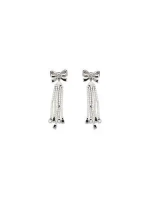 SELF-PORTRAIT Crystal Bow Drop Earrings