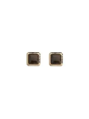 SELF-PORTRAIT Square Enamel Earrings - Gold