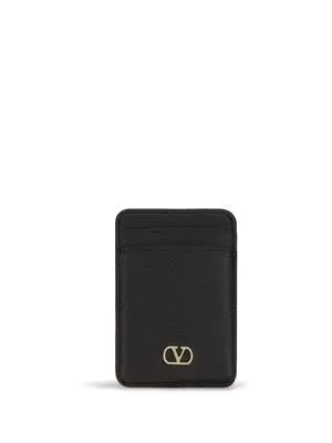 Valentino Garavani Vlogo Signature Magnetic Card Holder - Black
