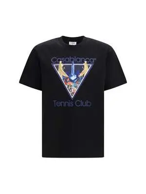 Casablanca Tennis Club Monde Perdu Print T-shirt - Black