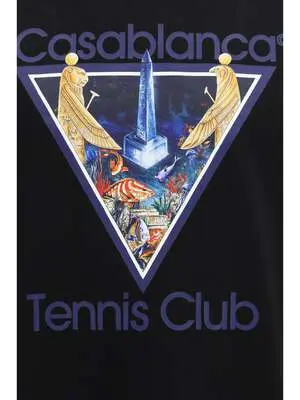 Casablanca Tennis Club Monde Perdu Print T-shirt - Black