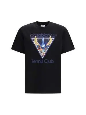 Casablanca Tennis Club Monde Perdu Print T-shirt - Black