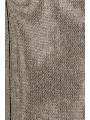 Giorgio Armani Alpaca-knit Hooded Sweatshirt With Contrasting Trims - Cream