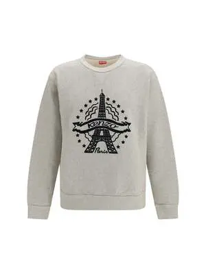 Kenzo Eiffel Tower Design Cotton Sweatshirt - Gray