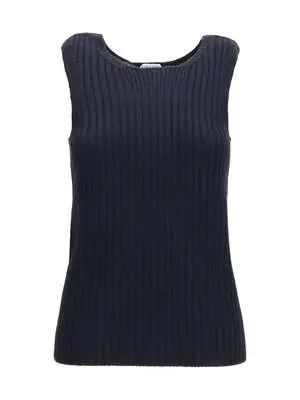 Bottega Veneta Merino Wool Ribbed Tank Top - Blue