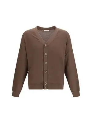 LEMAIRE Merino Wool Blend Cardigan - Brown