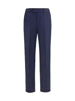Brunello Cucinelli Tailored Virgin Wool Pants - Blue
